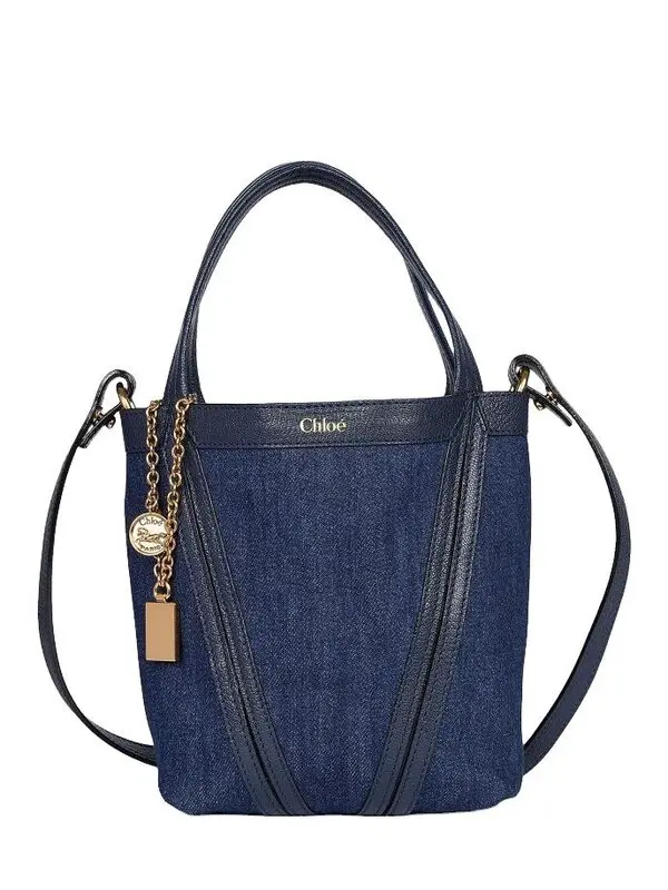 Chloé Small Spin Denim Tote Bag - Submarine Blue