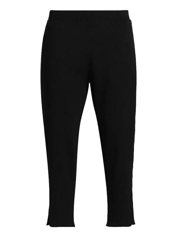 Issey Miyake August Knit Pleated Tapered-leg Pants - Black