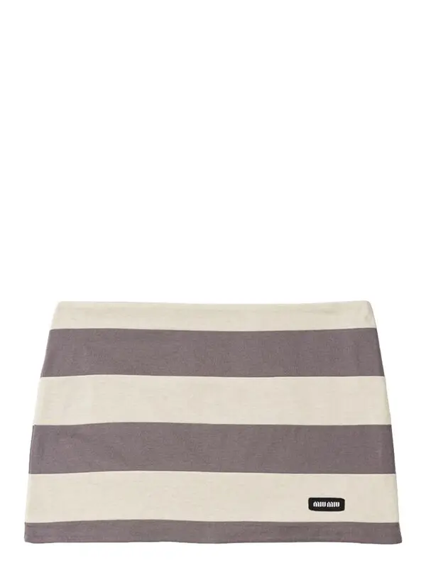 Miu Miu Striped Jersey Mini-skirt - Beige Multi