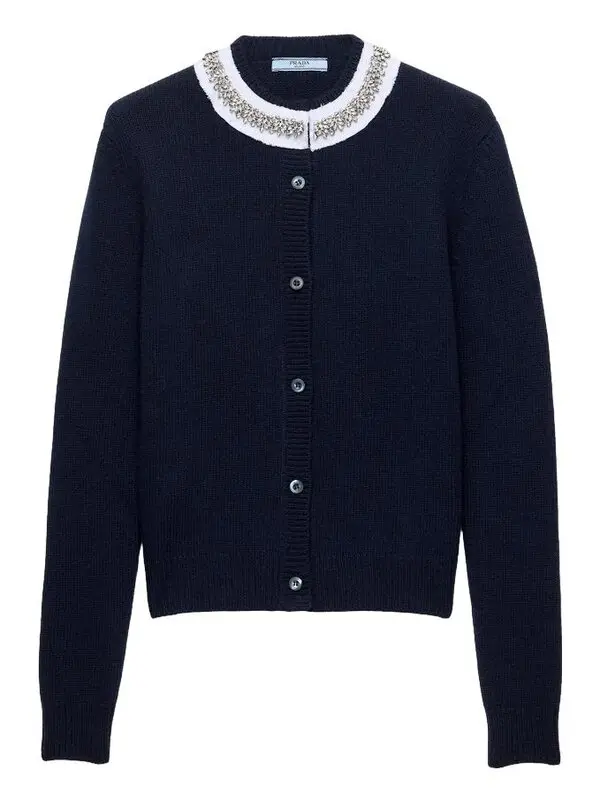 Prada Wool And Cashmere Cardigan - Blue