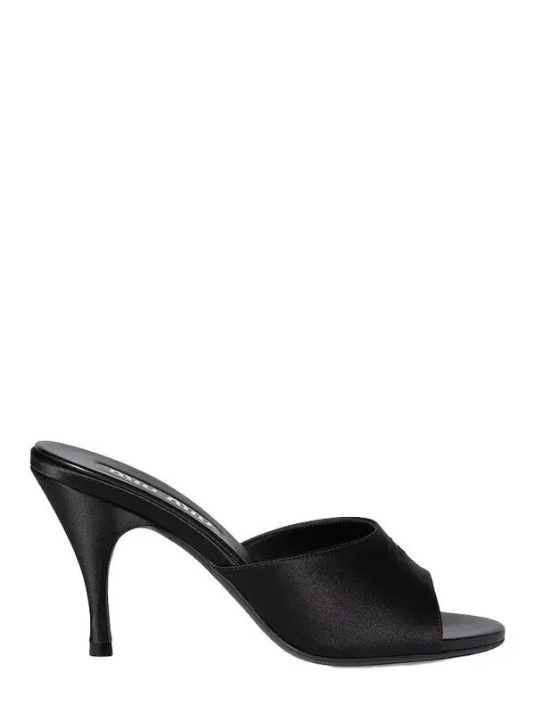 Miu Miu Satin Sandals - Black
