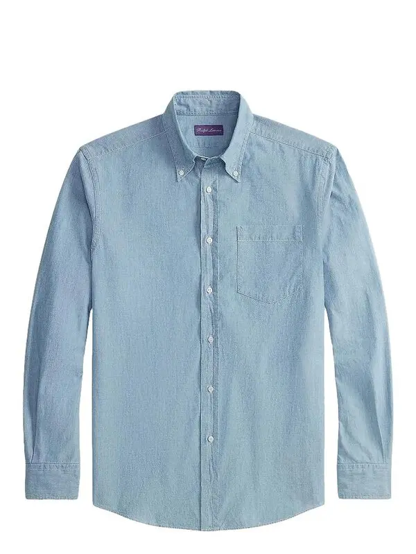 Ralph Lauren Purple Label Washed Chambray Shirt - Medium Bermuda Wash