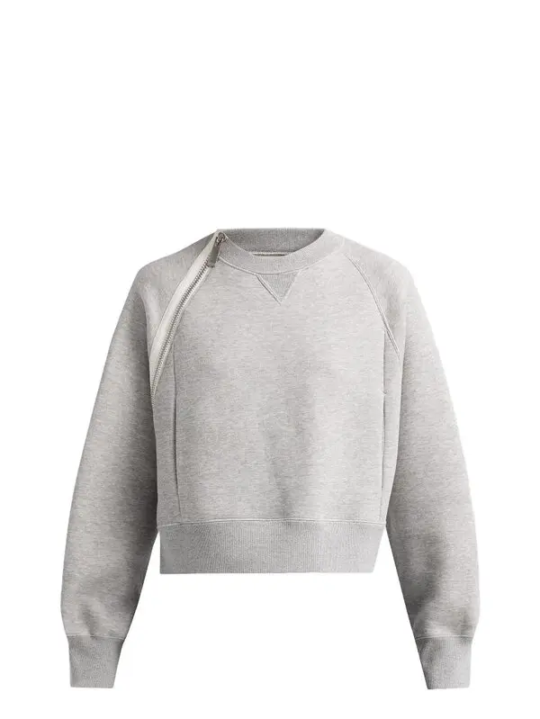 Sacai Zip Sponge Crewneck Sweatshirt - Gray