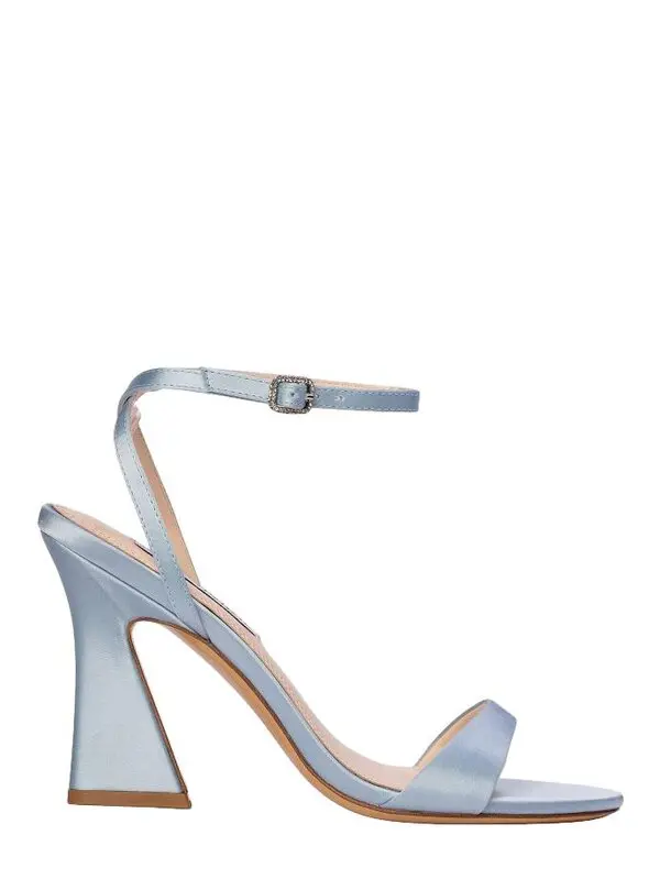 ANNE BARGE Muse Satin Sandals - Blue Satin