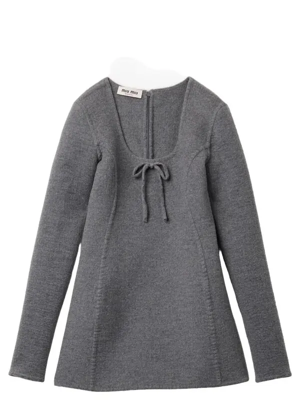 Miu Miu Double Wool Dress - Grey