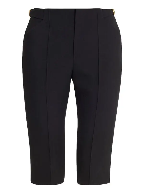 Chloé Seamed Wool Capri Trousers - Black
