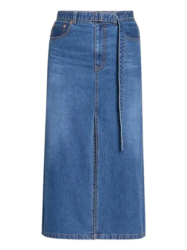 Sacai Denim Hybrid Midi-skirt - Blue