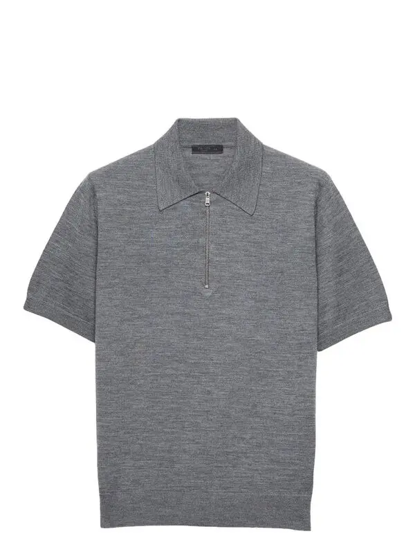 Prada Superfine Wool Polo Shirt - Grey