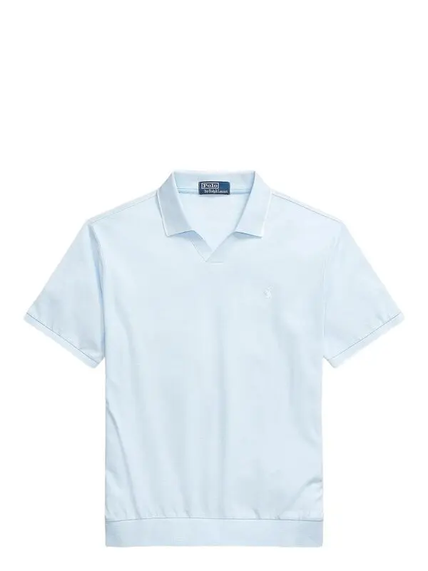 Polo Ralph Lauren Jacquard Mesh Cotton Polo Shirt - Office Blue