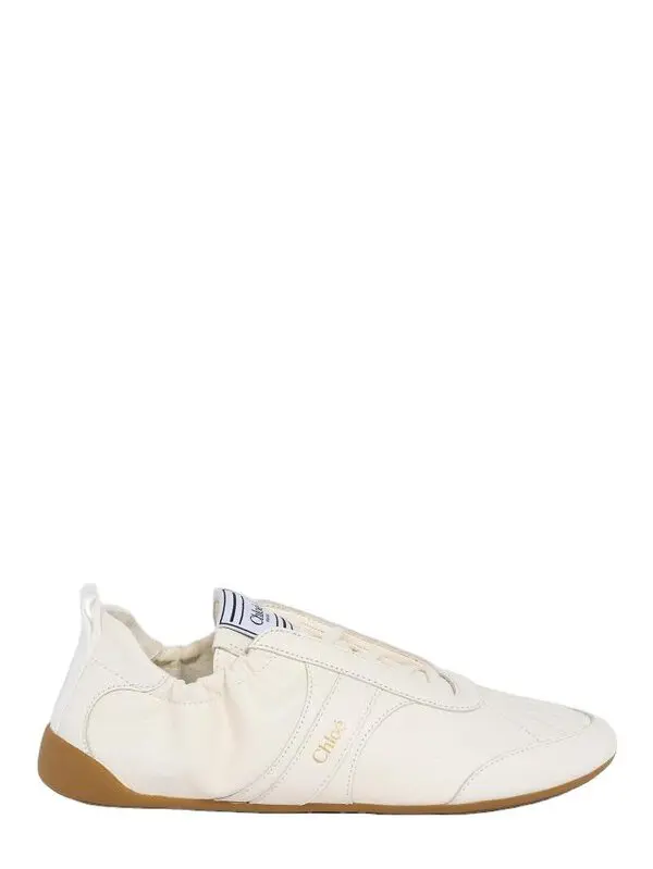 Chloé Kick Leather Low-top Sneakers - Eggshell