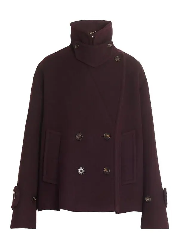 Chloé Double-breasted Wool-blend Coat - Deep Purple