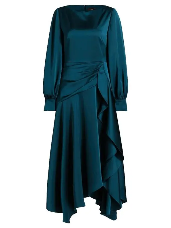 Theia Florence Asymmetric Handkerchief Midi-dress - Poseidon