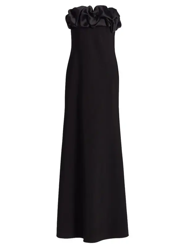 AS IT MAY Eve Crepe & Satin Strapless Gown - Black