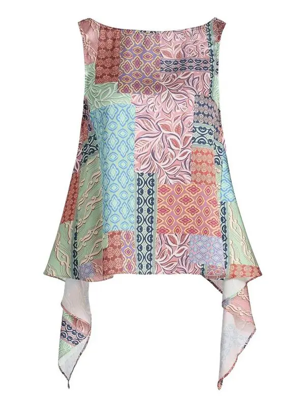 Misa Jana Patchwork-print Top - Oasis Patchwork