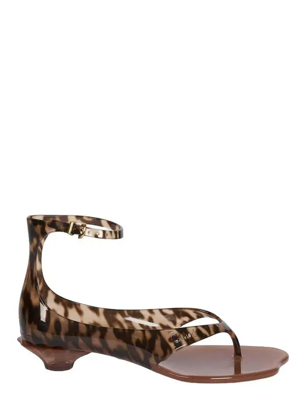 Chloé Jelly Animal-print Sandals - Black Brown