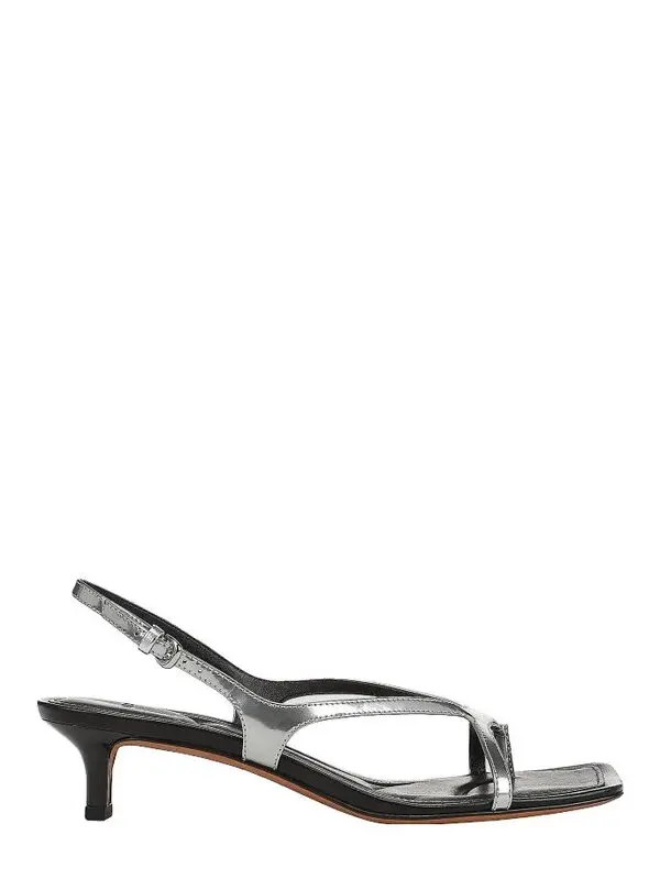 Vince Posie 45mm Leather Slingback Sandals - Silver