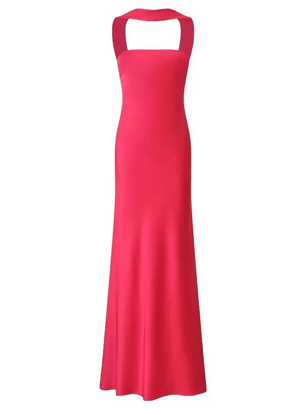 Halston Vali Crepe Cowlback Gown - Opera