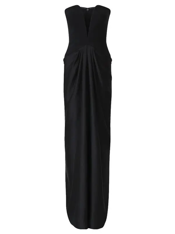 Halston Sanna Stretch-crepe & Satin Strapless Gown - Black