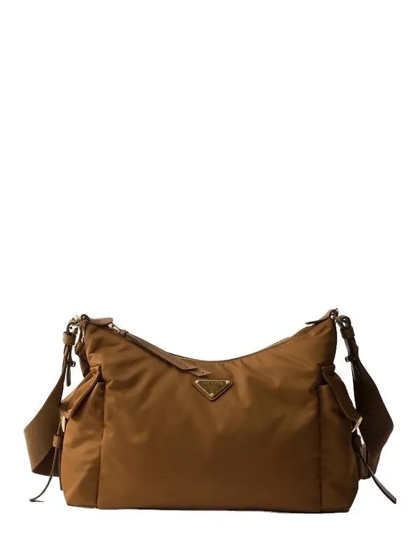 Prada Explore Large Re-nylon And Leather Shoulder Bag - Brown