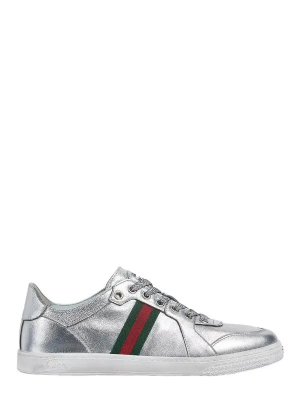 Gucci Coda Leather Low-top Sneakers - Silver