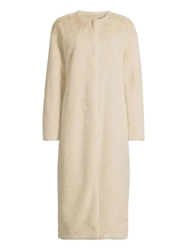 ET OCHS Theo Faux Fur Car Coat - Putty