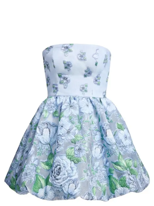 Dress The Population Spencer Strapless Minidress - Sky Multi