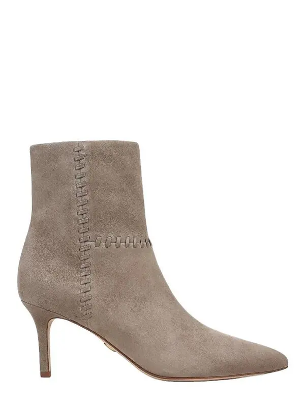 Veronica Beard Lisa 70mm Whipstitch Suede Boots - Bark