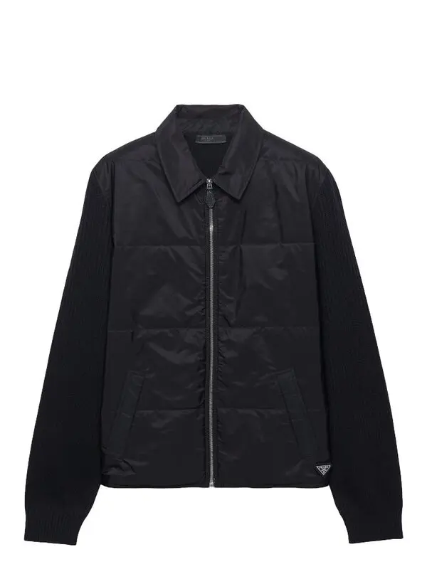 Prada Wool And Re-nylon Gabardine Cardigan - Black