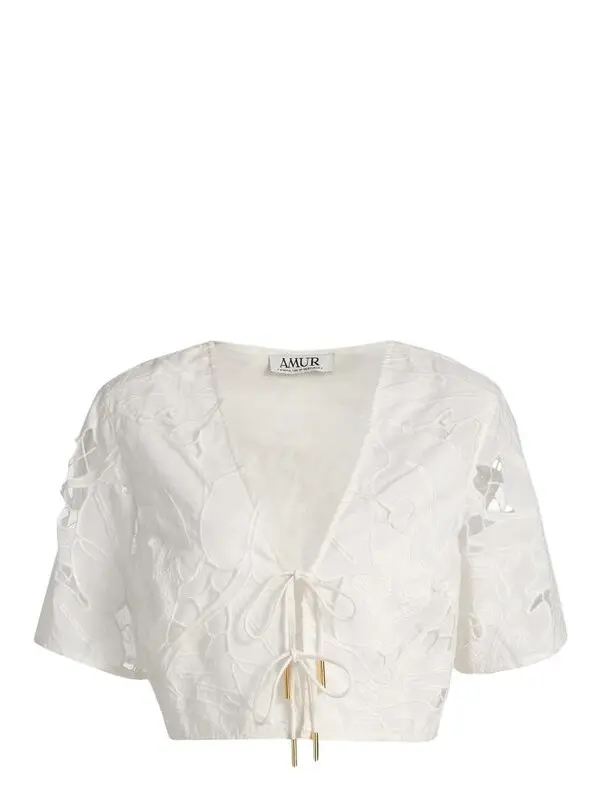 AMUR Tani Eyelet Top - Ivory