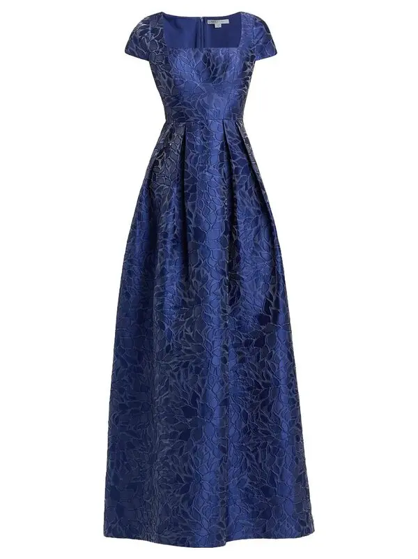 KAY UNGER Ophelia Jacquard Gown - Navy