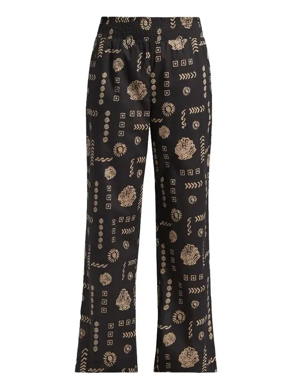 Rails Brendon Abstract Cotton Straight Pants - Beach Shells
