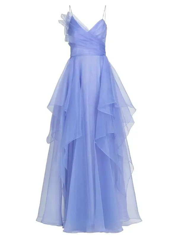 Theia Adessia Strapless Tiered Gown - Deep Periwinkle