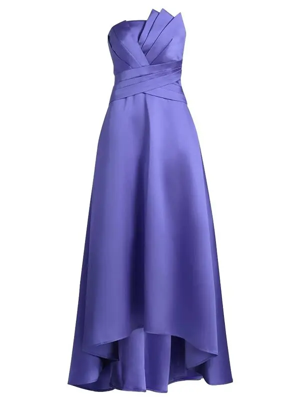 Theia Coco Strapless High-low Mikado Gown - Iris Bloom