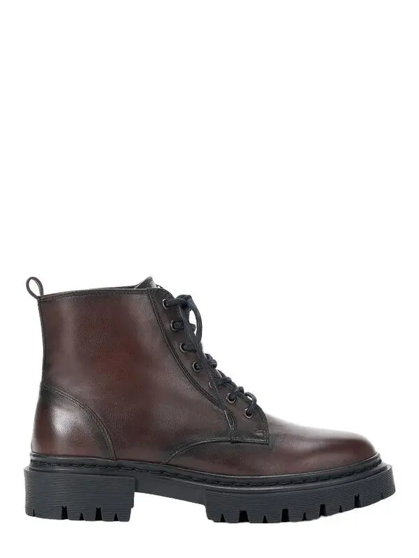 Staud Henry Leather Combat Boots - Espresso