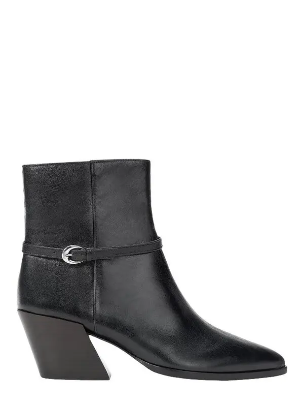 Staud Austen 50mm Buckle-detail Leather Ankle Boots - Black
