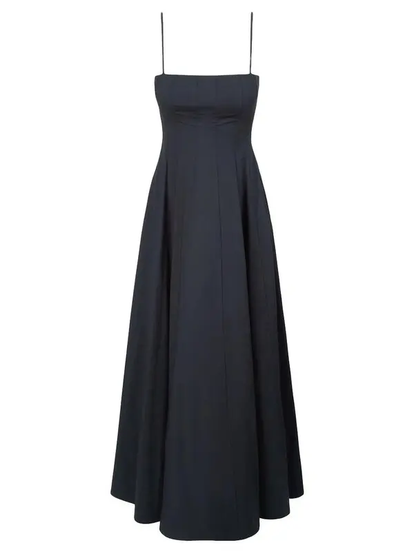 Staud Wylie Poplin Maxi Dress - Black