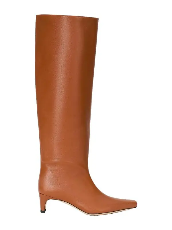 Staud Wally 55mm Leather Knee-high Boots - Tabac