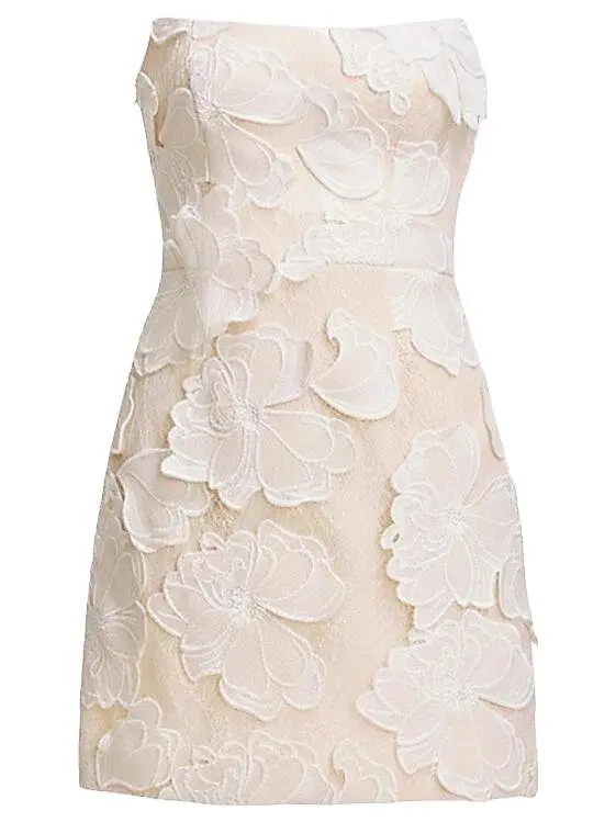 Dress The Population Amity Strapless Minidress - White Multi