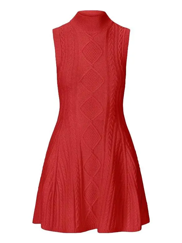 Staud Charade Cable-knit Mini-sweaterdress - Rogue