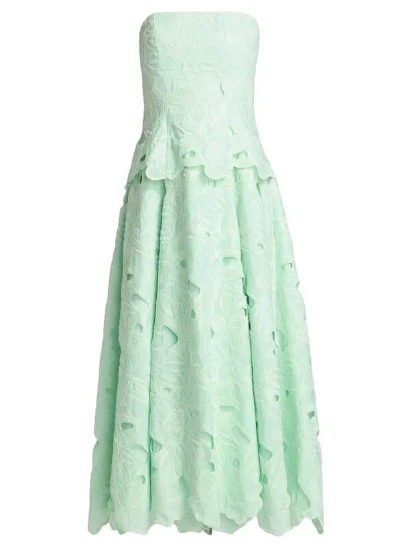 AS IT MAY Isla Strapless Lace Midi-dress - Mint