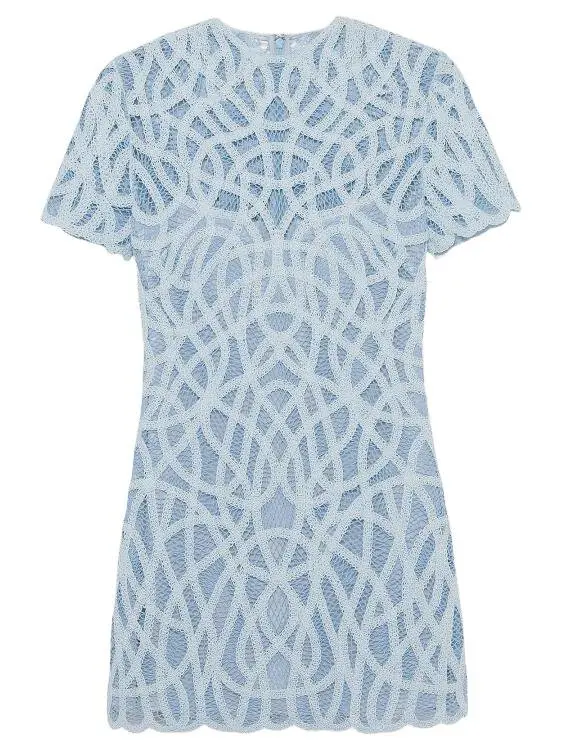 Simkhai Desiree Cotton Macramé Minidress - Periwinkle Multi