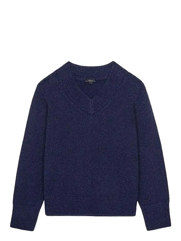 Rails Lidya Cotton-wool V-neck Sweater - Navy