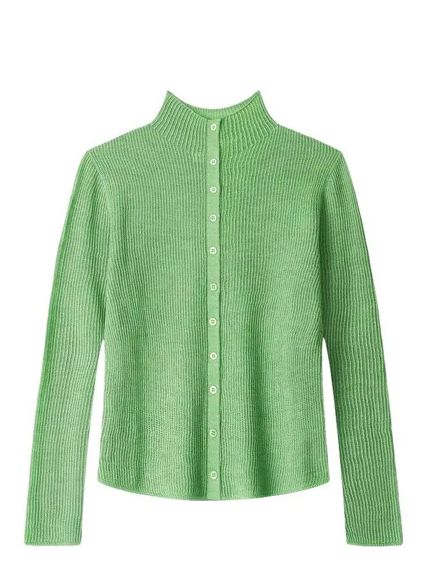 Staud Marianne Rib-knit Wool-blend Sweater - Leaf