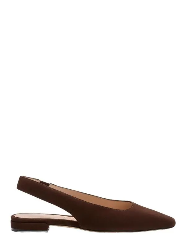 STUART WEITZMAN Stassi Suede Slingback Flats - Walnut