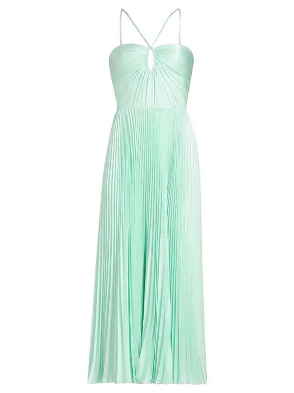 AS IT MAY Liv Satin Woven Midi-dress - Mint