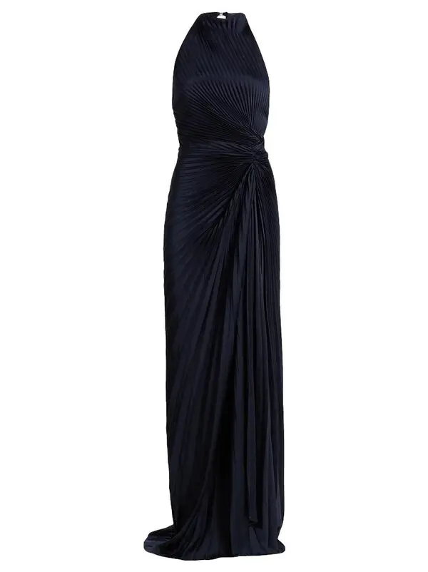 A.L.C. Romy Pleated Satin Gown - Night Blue