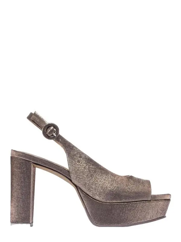 Bernardo Vega Peep Toe Platform Pumps - Coffee