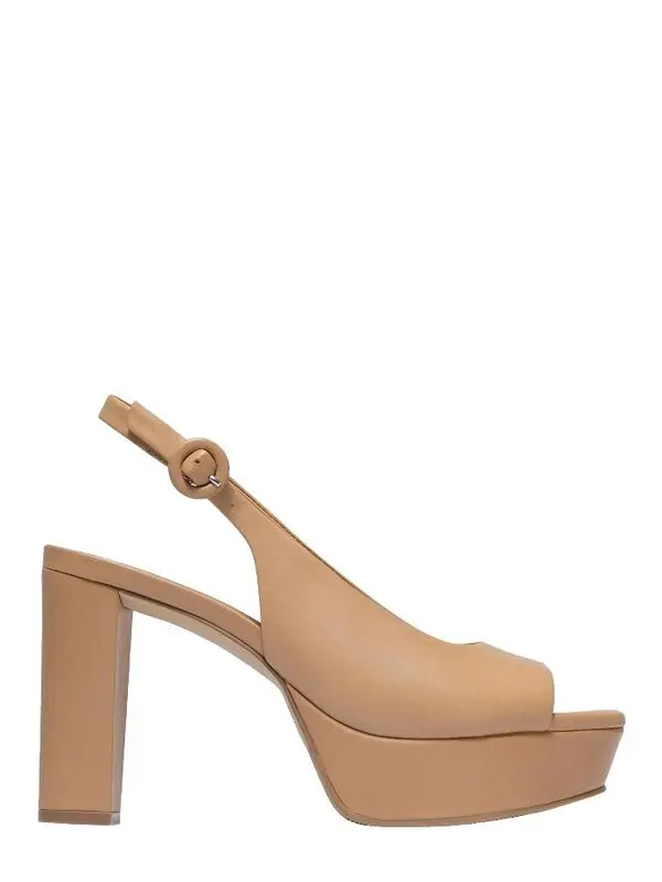 Bernardo Vega Peep Toe Platform Pumps - Dune