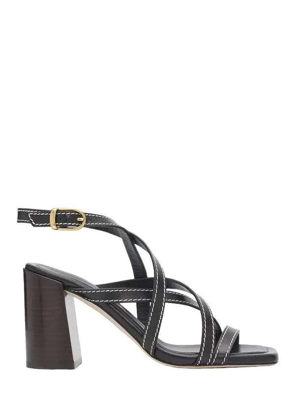 STUART WEITZMAN Park Block 85mm Leather Strappy Sandals - Black