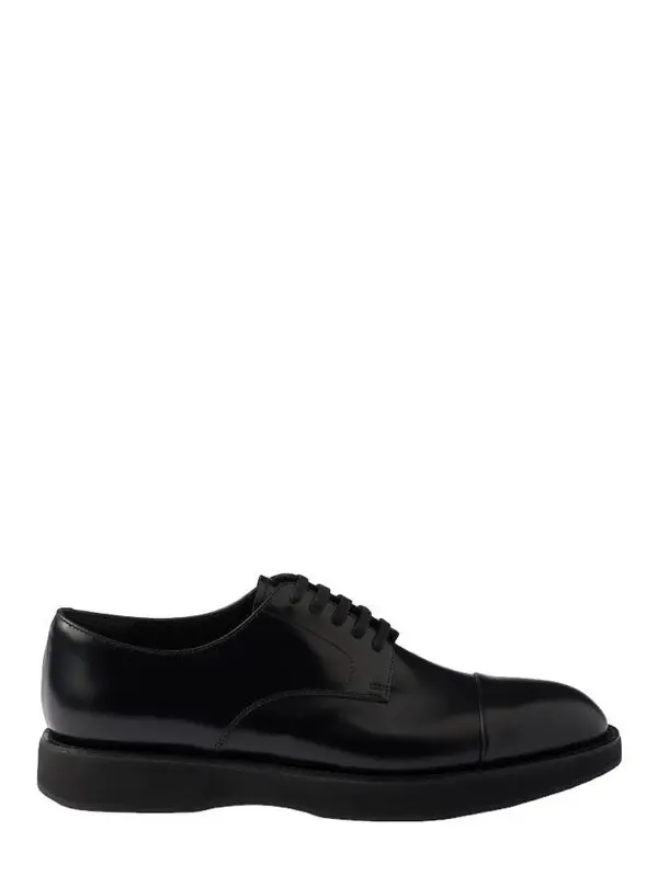 Prada Brushed Leather Lace-up Shoes - Brown